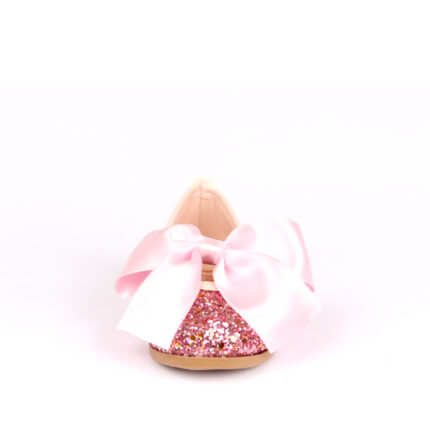 Roze baletanke sa šljokicama i satenskom mašnom - Basic Kids